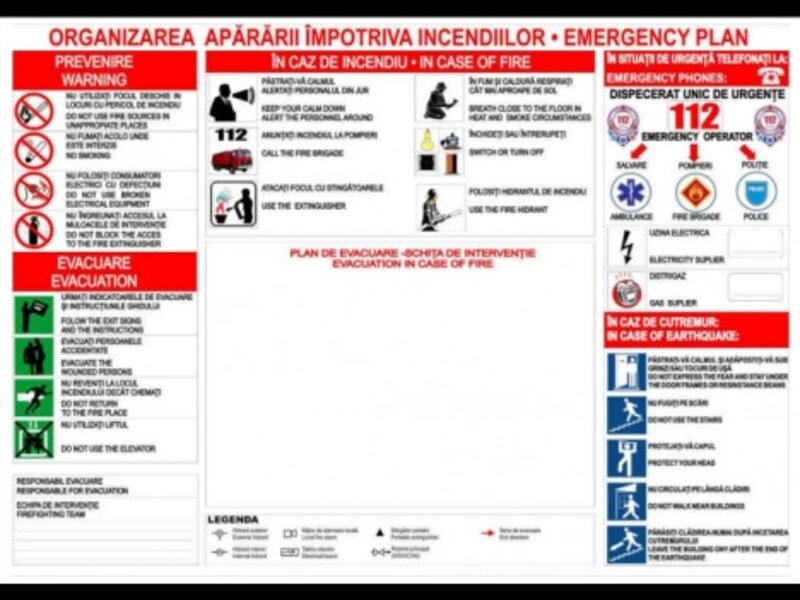 Plan de evacuare in caz de incendiu pentru depozit Vand - anuntul.ro